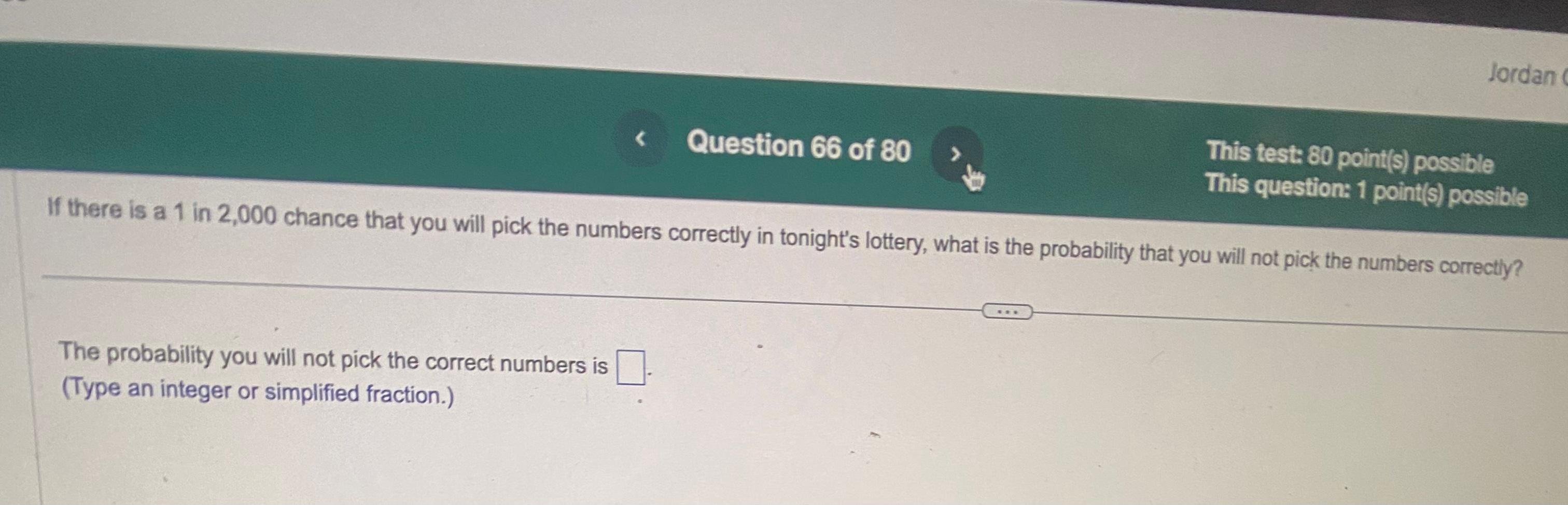 Solved If there is a 1 in 2,000 chance that you will pick | Chegg.com