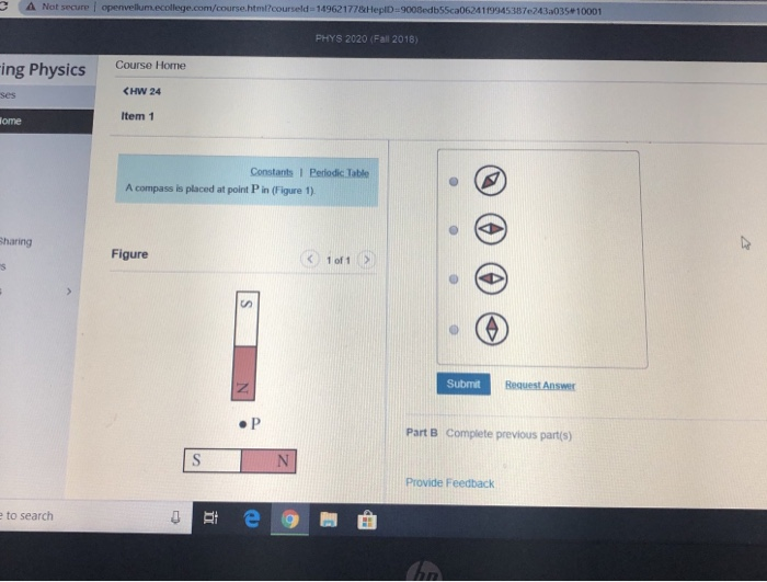 Solved A compass is placed at point P in (fig 1.) In | Chegg.com
