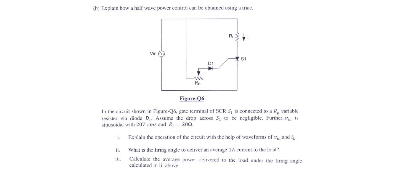 Solved (b) Explain how a half wave power control can be | Chegg.com