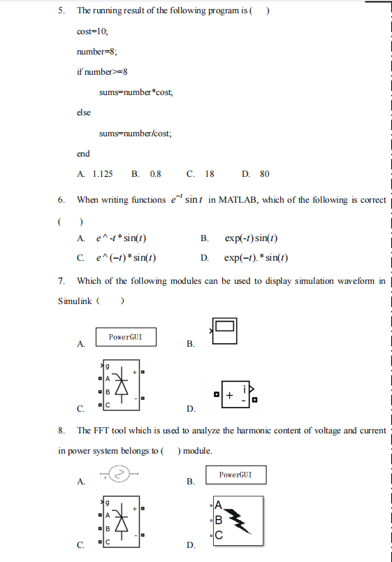 Solved 5. The running result of the following program is ( ) | Chegg.com