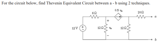 Solved For the circuit below, find Thevenin Equivalent | Chegg.com