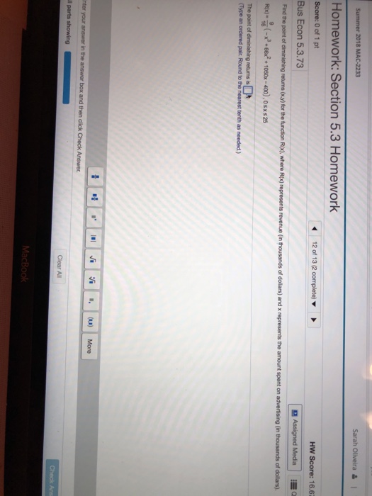 Solved Homework: Section 5.3 Homework HW Score: 16.6 Bus | Chegg.com Solved Homework: Section 5.3 Homework HW Score: 16.6 Bus | Chegg.com