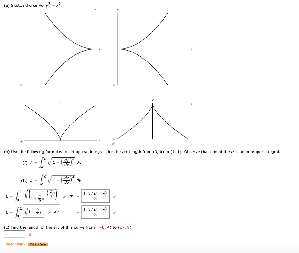 Solved (a) Sketch the curve y3 = x2 (b) Use the following | Chegg.com