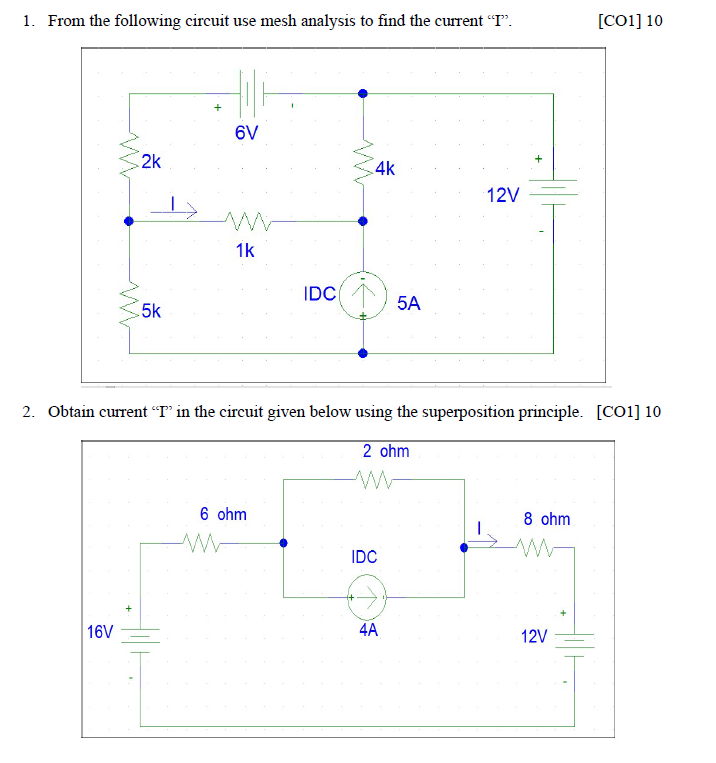 Solved 1. From the following circuit use mesh analysis to | Chegg.com