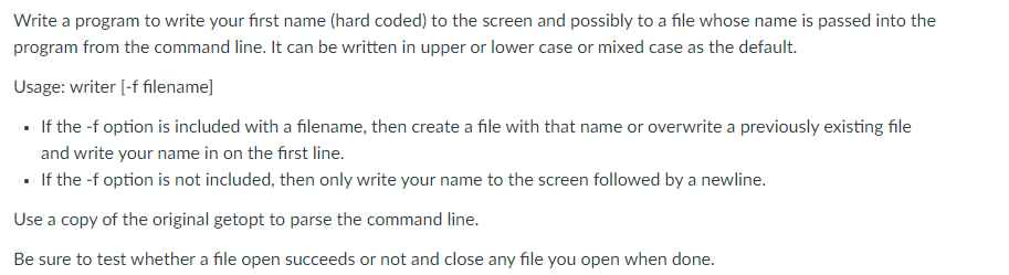 Solved Write a program to write your first name (hard coded) | Chegg.com