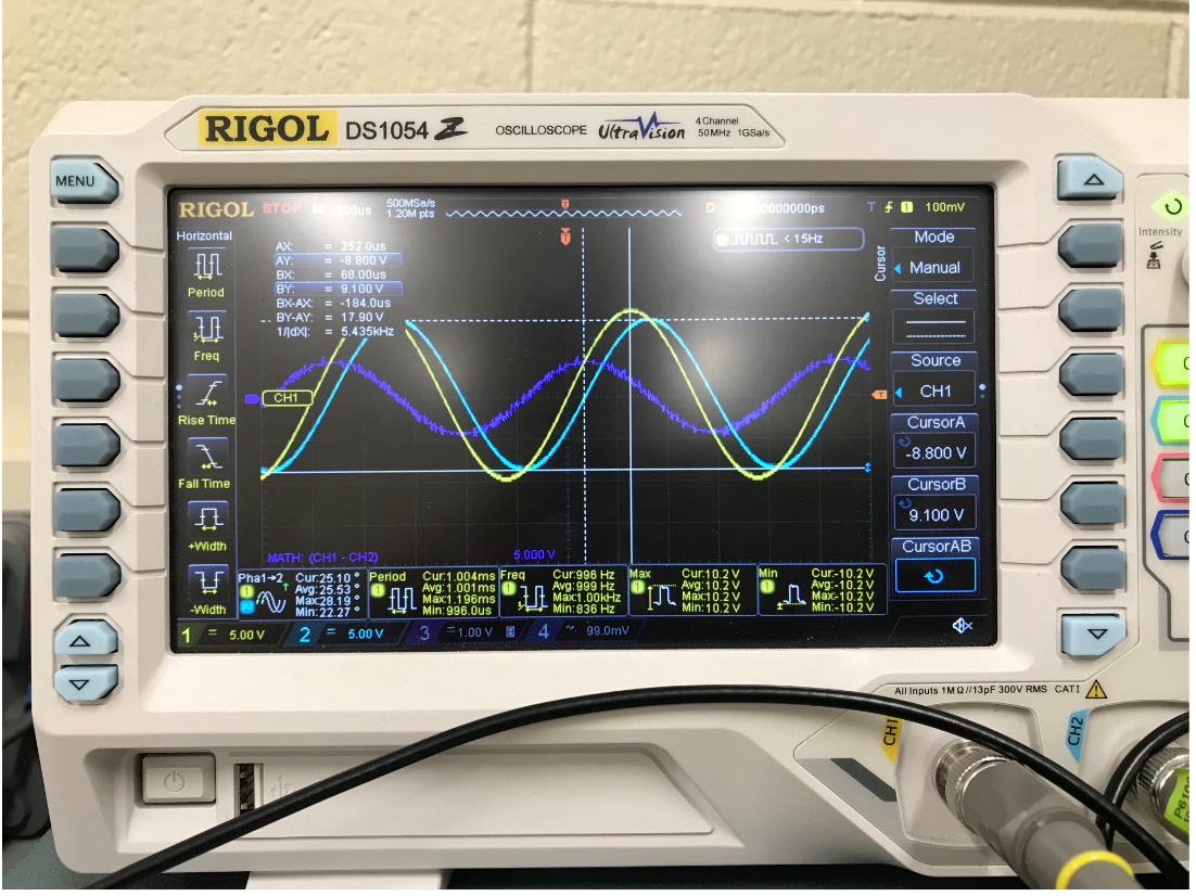 Solved 8. Use DC coupling on the oscilloscope and display | Chegg.com