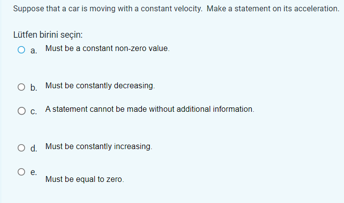 Solved Suppose that a car is moving with a constant | Chegg.com