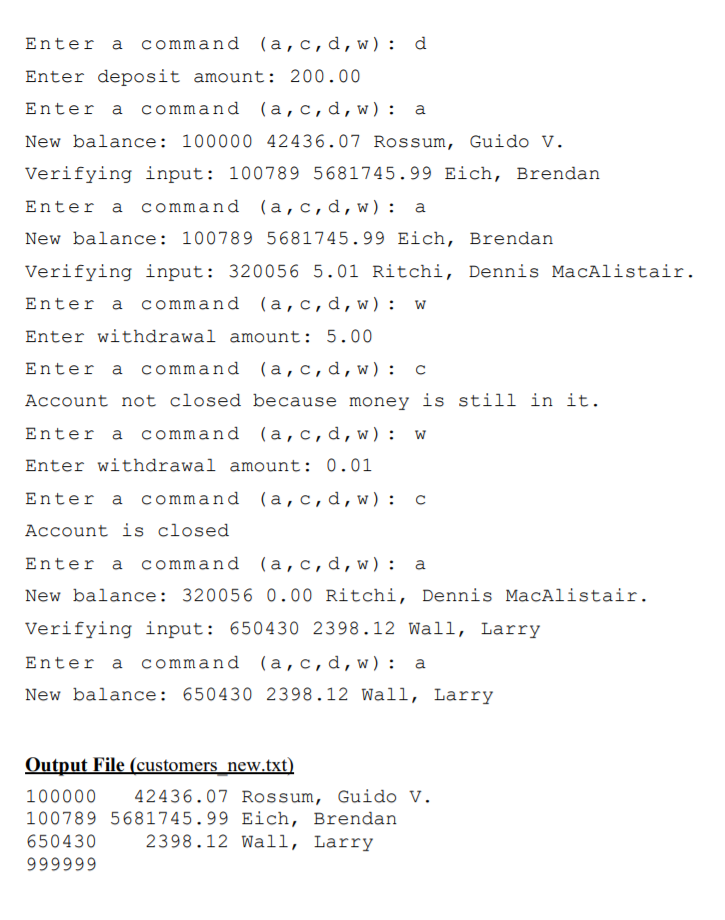 Solved Project Objectives Use file processing and exception | Chegg.com