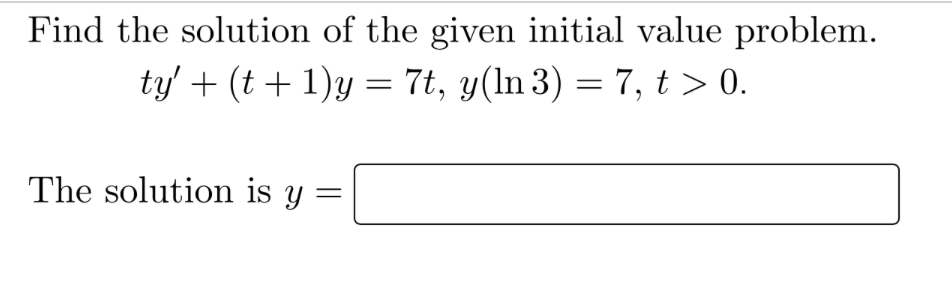 Solved Find the solution of the given initial value problem. | Chegg.com