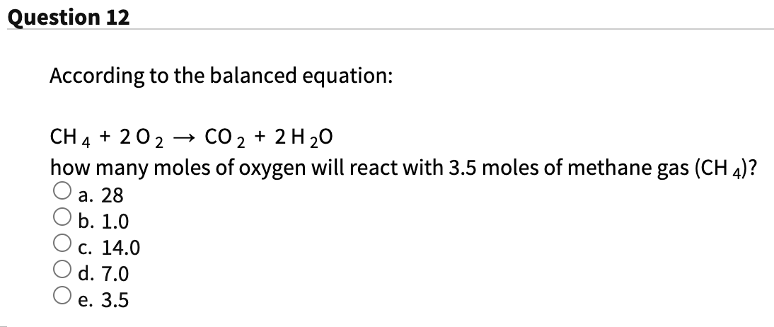 Solved According to the balanced equation: CH4+2O2→CO2+2H2O | Chegg.com