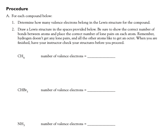 Solved Procedure A. For each compound below: 1. Determine | Chegg.com