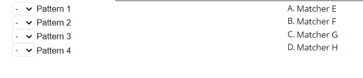 Solved Choose the correct code that tests for this pattern | Chegg.com
