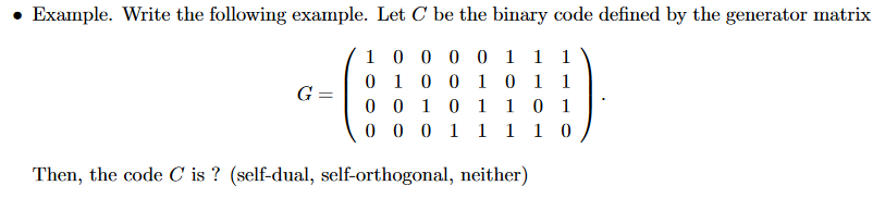 Solved Example. Write the following example. Let C be the | Chegg.com