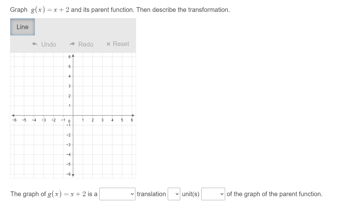 Solved Graph g(x) = =x+2 and its parent function. Then | Chegg.com