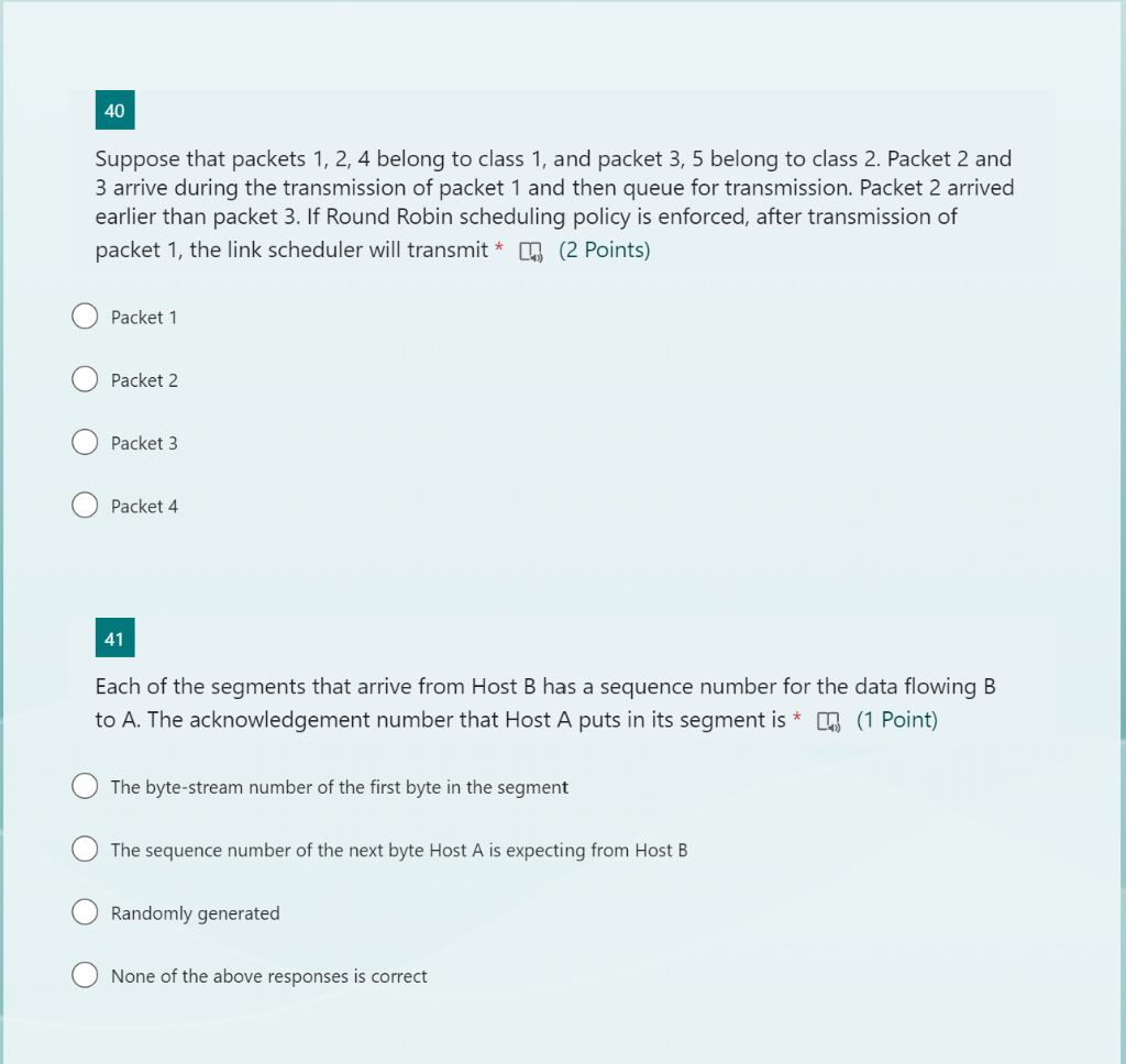 Solved Suppose that packets 1,2,4 belong to class 1 , and | Chegg.com
