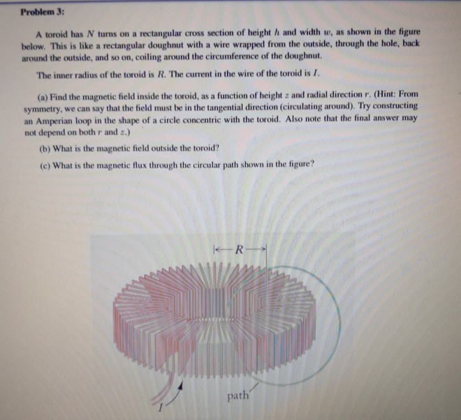 Solved Problem 4: The picture below shows a toroid similar | Chegg.com