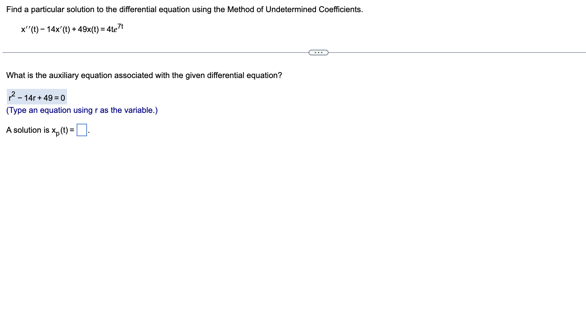 Solved Find A Particular Solution To ﻿the Differential