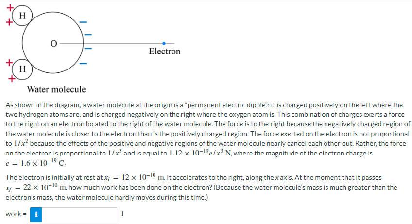 Solved H Electron + Water molecule As shown in the diagram, | Chegg.com