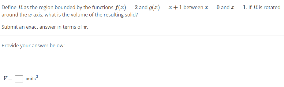 Solved = Define R as the region bounded by the functions | Chegg.com