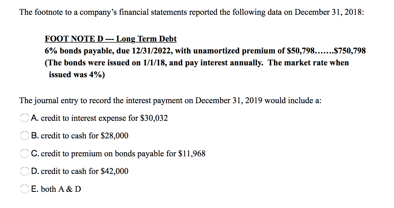 Solved The footnote to a company's financial statements | Chegg.com