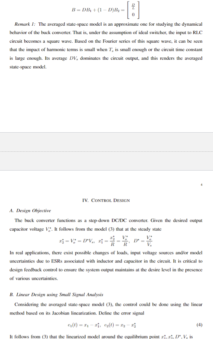 Solved A. Averaged State Space Model A typical buck | Chegg.com