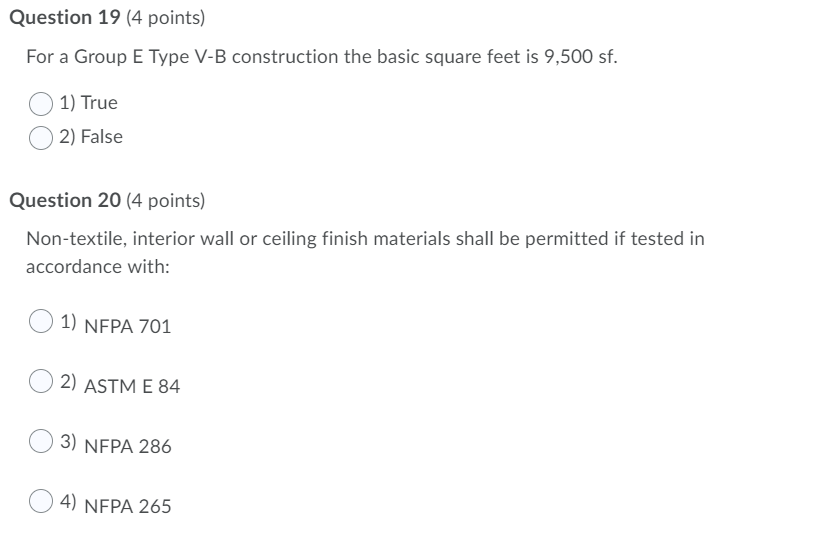 Solved Question 19 (4 points) For a Group E Type V-B | Chegg.com