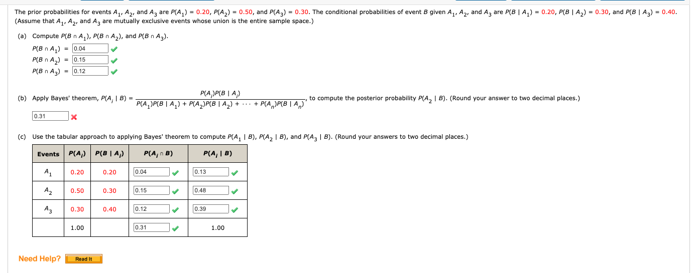 Solved (Assume that A1,A2, and A3 are mutually exclusive | Chegg.com