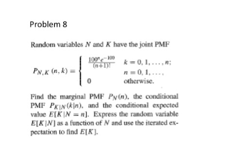 Solved Random variables N and K have the joint PMF P_N, K | Chegg.com