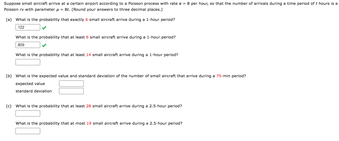 Solved Suppose small aircraft arrive at a certain airport | Chegg.com