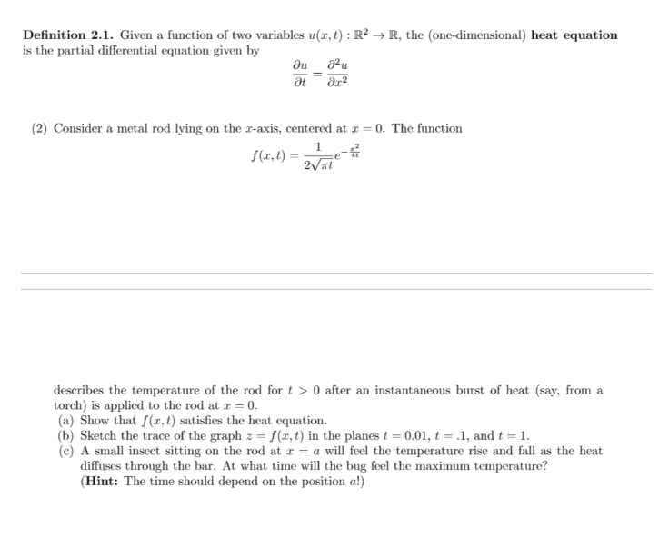 Solved Definition 2.1. Given a function of two variables | Chegg.com