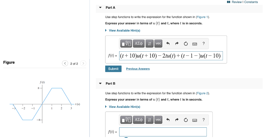 Solved I Review Constants Part A Use Step Functions To Write 4813