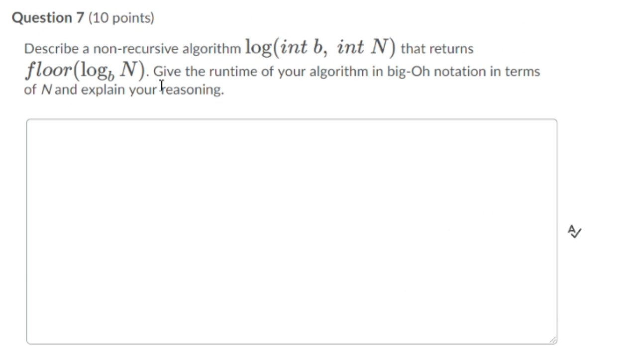 Solved Question 7 (10 points) Describe a non-recursive | Chegg.com