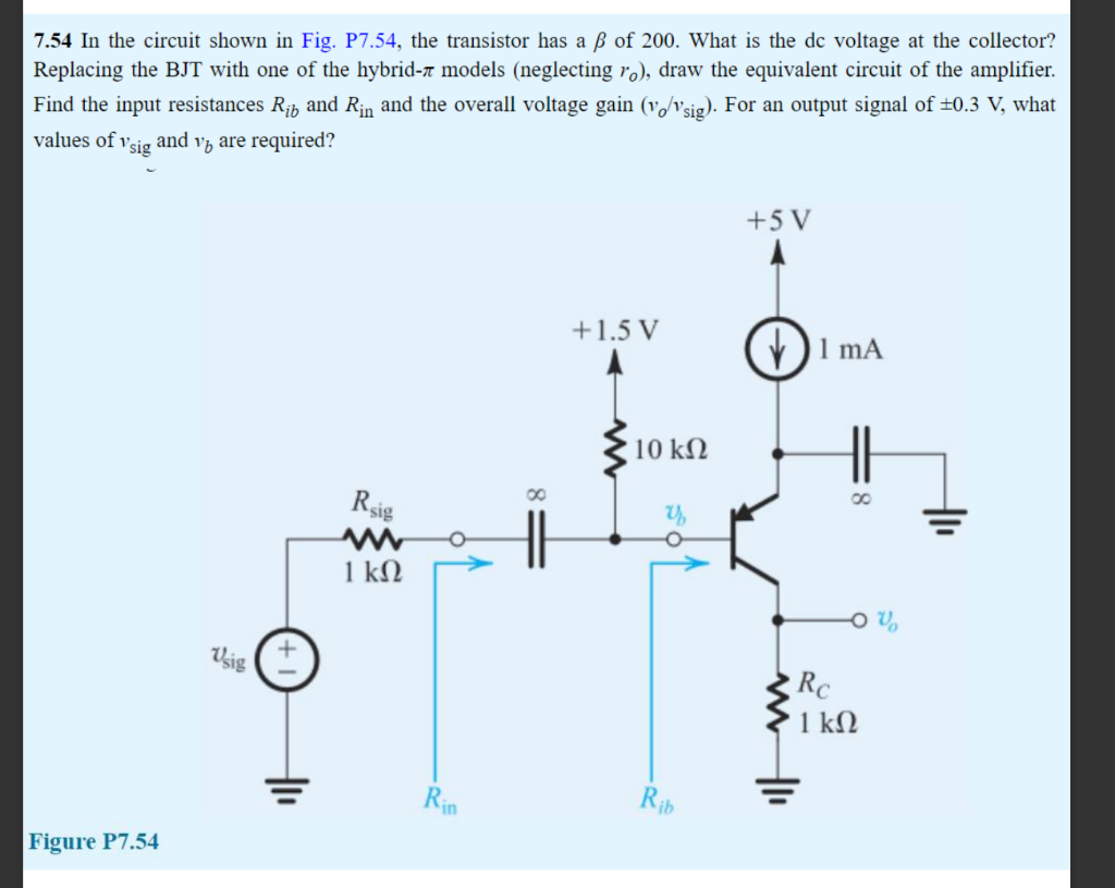 Solved 7.54 In the circuit shown in Fig. P7.54, the | Chegg.com