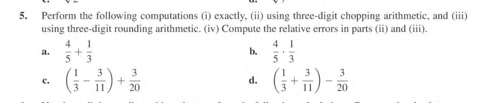 Solved 5 Perform The Following Computations I Exactly 
