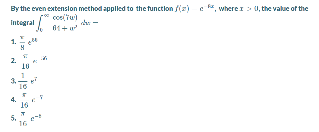 Solved By the even extension method applied to the function | Chegg.com