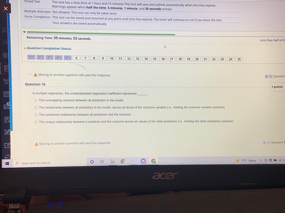 Solved х Timed Test This test has a time limit of 1 hour and | Chegg.com