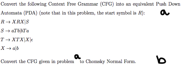 Solved Convert the following Context Free Grammar (CFG) into | Chegg.com