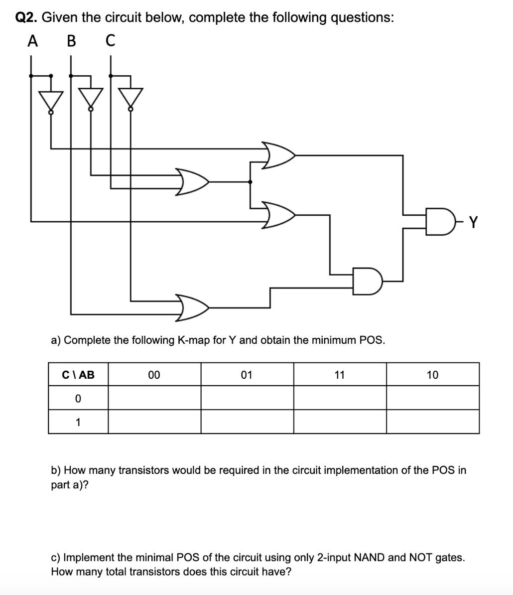 Solved Given the circuit below, complete the following | Chegg.com