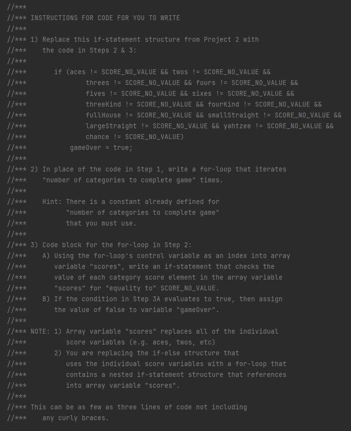 Solved //*** //*** INSTRUCTIONS FOR CODE FOR YOU TO | Chegg.com
