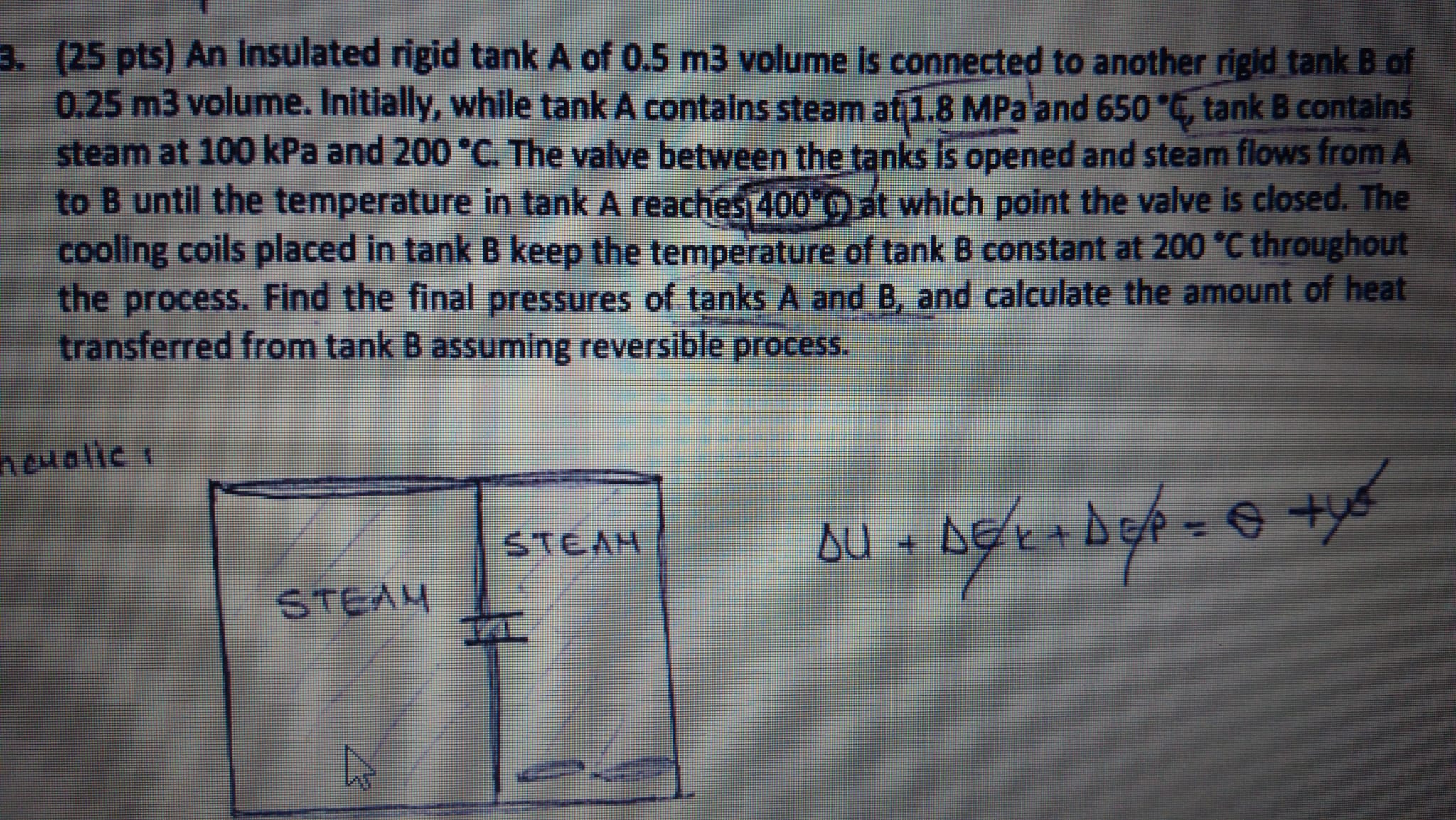 Solved (25 pts) An Insulated rigid tank A of 0.5 m3 volume | Chegg.com