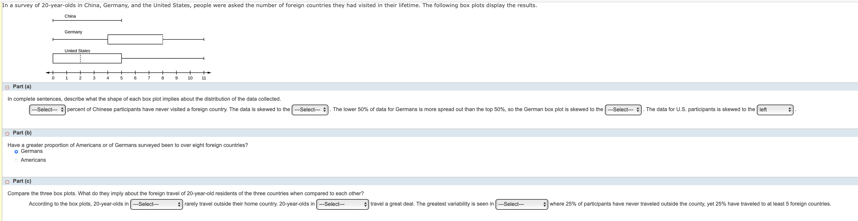Solved Have a greater proportion of Americans or of Germans | Chegg.com