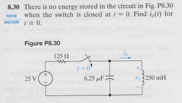 Solved 8.30 There is no energy stored in the circuit in Fig. | Chegg.com