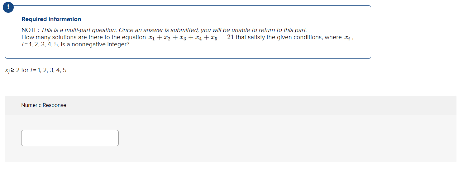 Solved Required information NOTE: This is a multi-part | Chegg.com