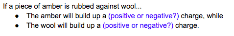 Solved If a piece of amber is rubbed against wool... • The | Chegg.com