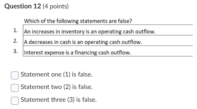 Solved Statement one (1) is false. Statement two (2) is | Chegg.com