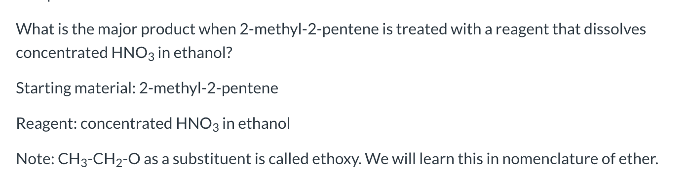 Solved What is the major product when 2-methyl-2-pentene is | Chegg.com