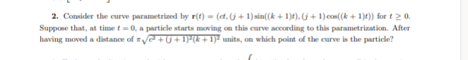 Solved 2. Consider the curve parametrized by | Chegg.com