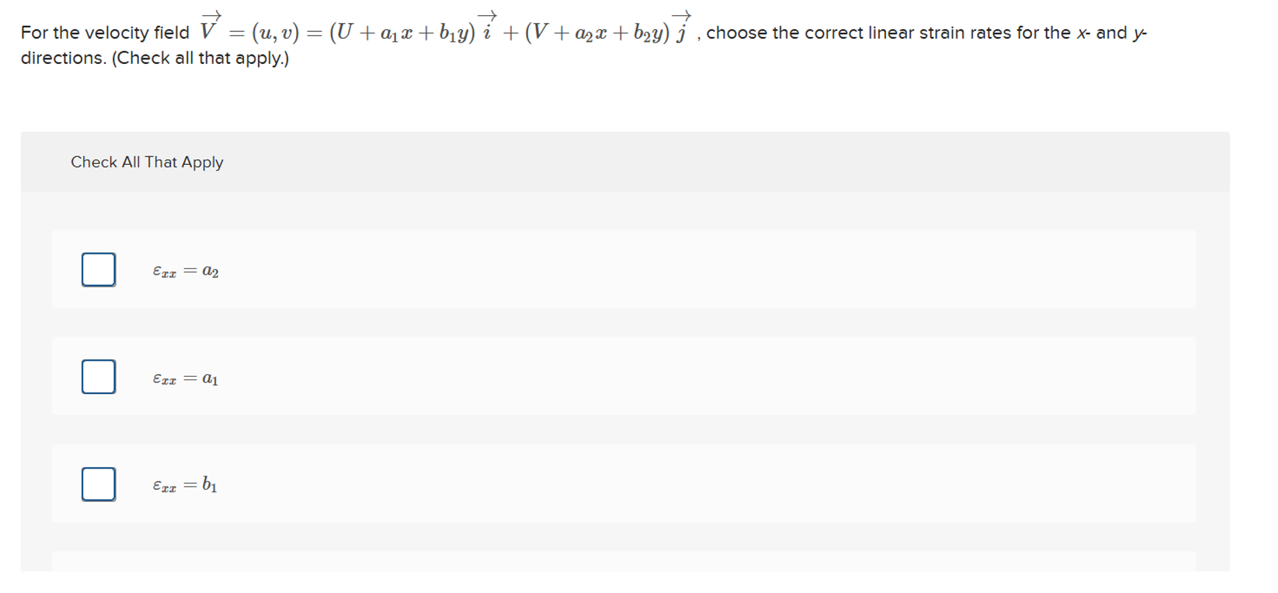 Solved For the velocity field | Chegg.com