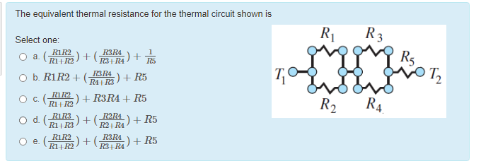 Solved The equivalent thermal resistance for the thermal | Chegg.com