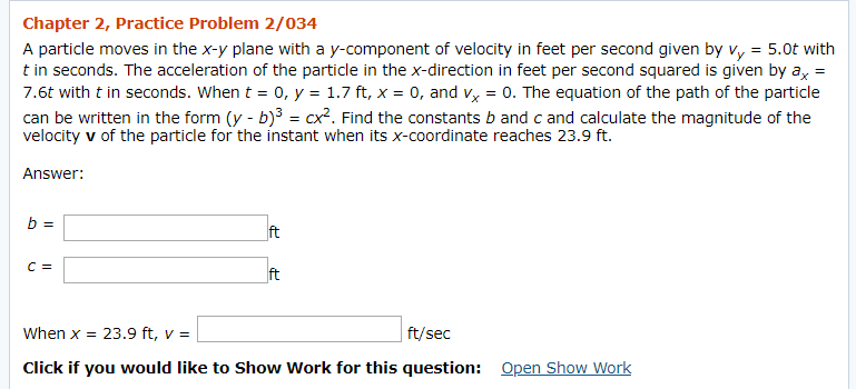 Solved Chapter 2, Practice Problem 2/034 A particle moves in | Chegg.com